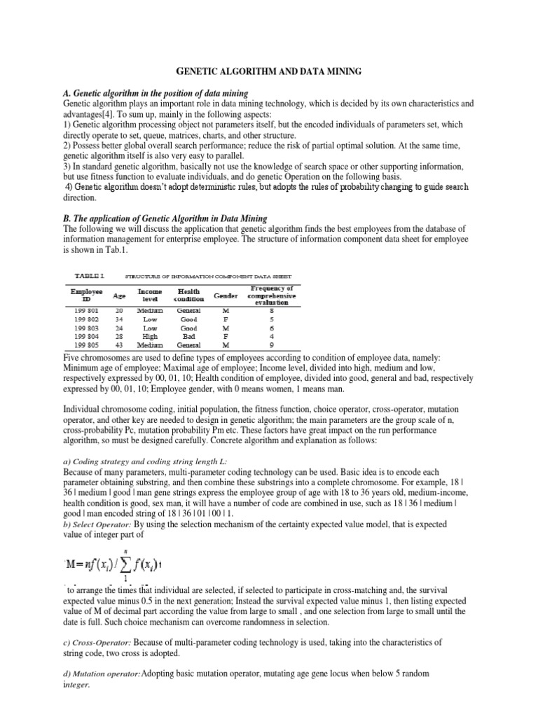 Genetic Algorithm and Data Mining | Download Free PDF | Genetic ...