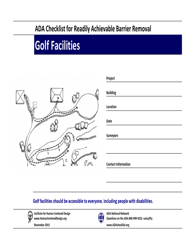 Golf Facilities: ADA Checklist For Readily Achievable Barrier Removal ...