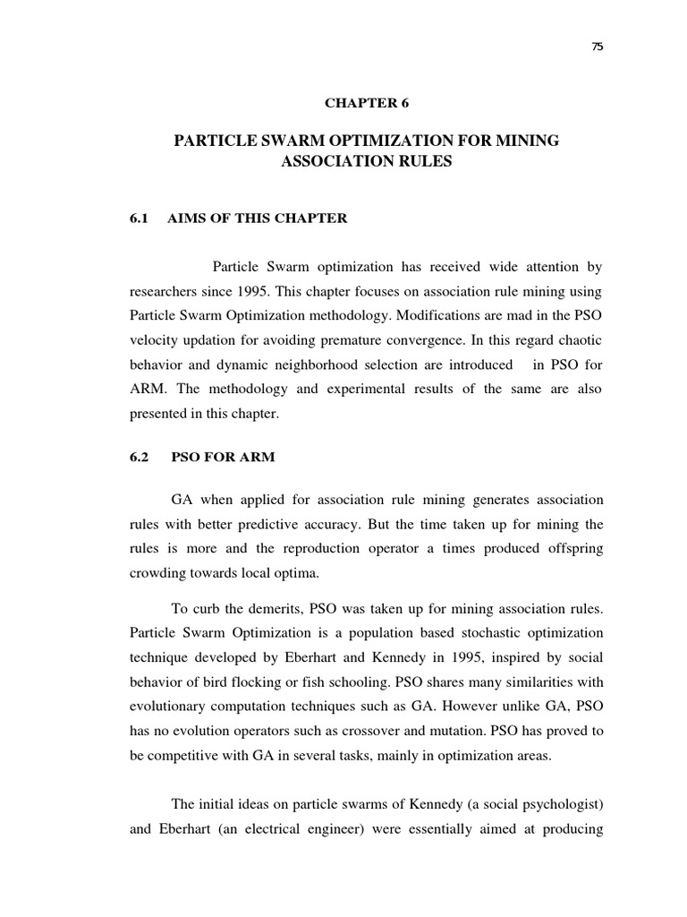 Particle Swarm Optimization For Mining Association Rules | PDF | Chaos ...