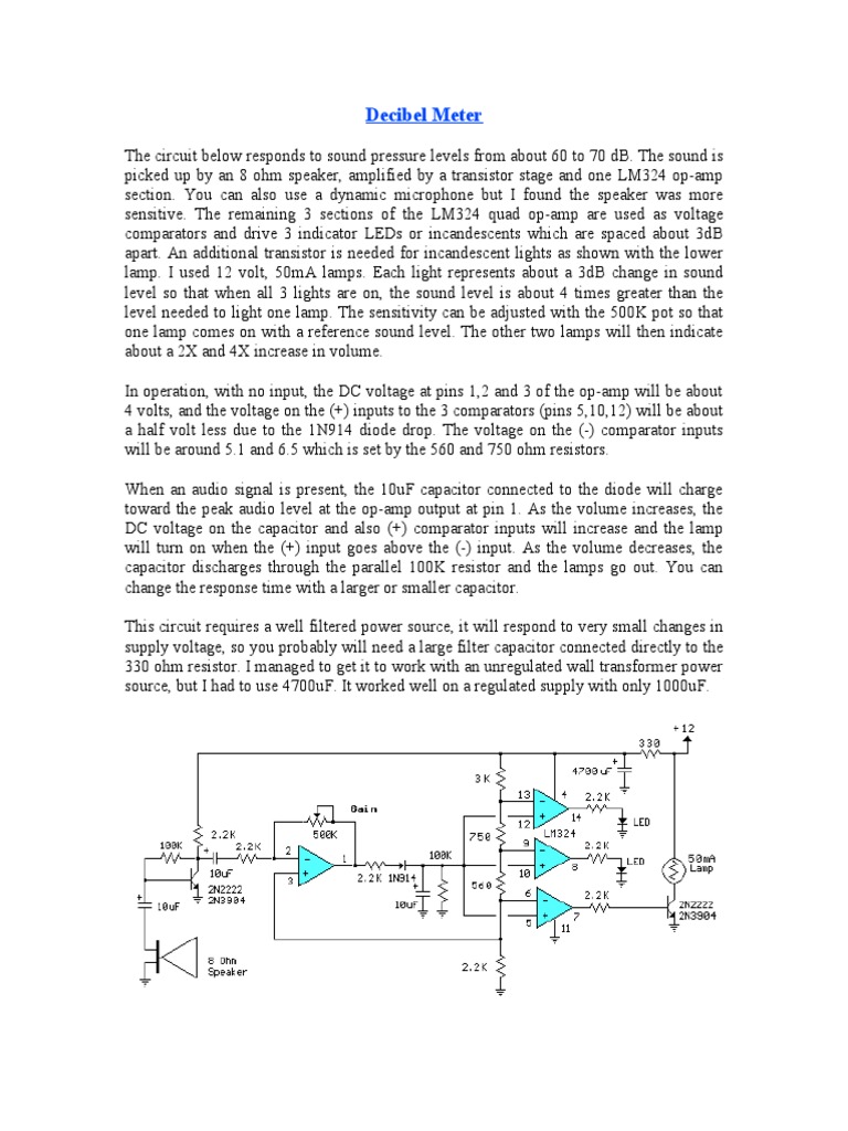 Decibel Meter Circuit Design Guide | PDF | Science & Mathematics ...