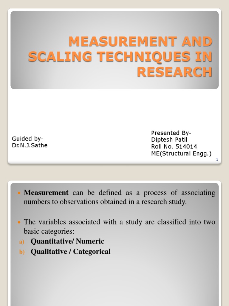 Measurement & Scaling Techniques in Research | Level Of Measurement ...