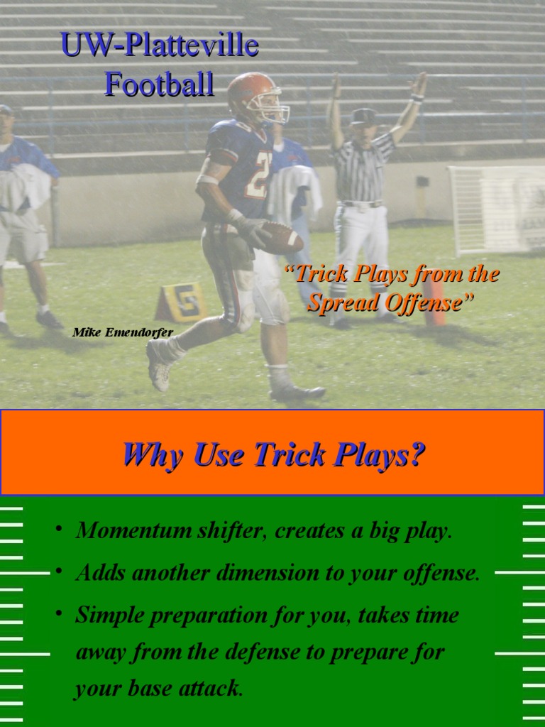 Trick Plays From The Spread Offense | PDF | American Football | Team Sports