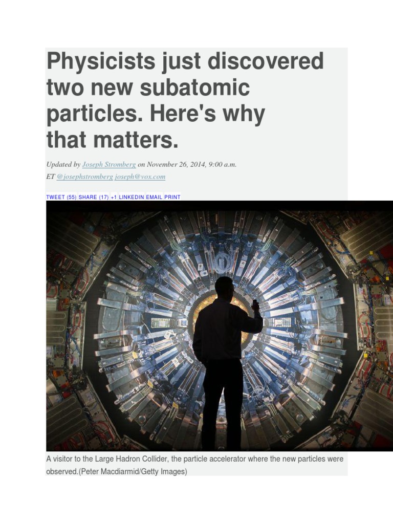 Physicists Just Discovered Two New Subatomic Particles. Here's Why That ...