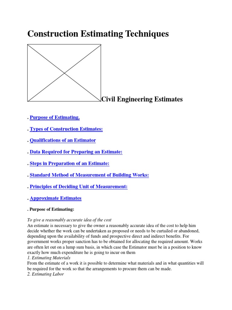 Construction Estimating Techniques Guide | PDF | Units Of Measurement ...