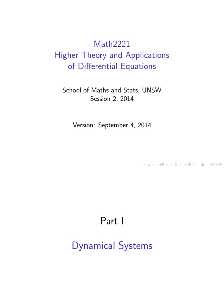 Dynamical Systems | PDF | Ordinary Differential Equation | Stability Theory