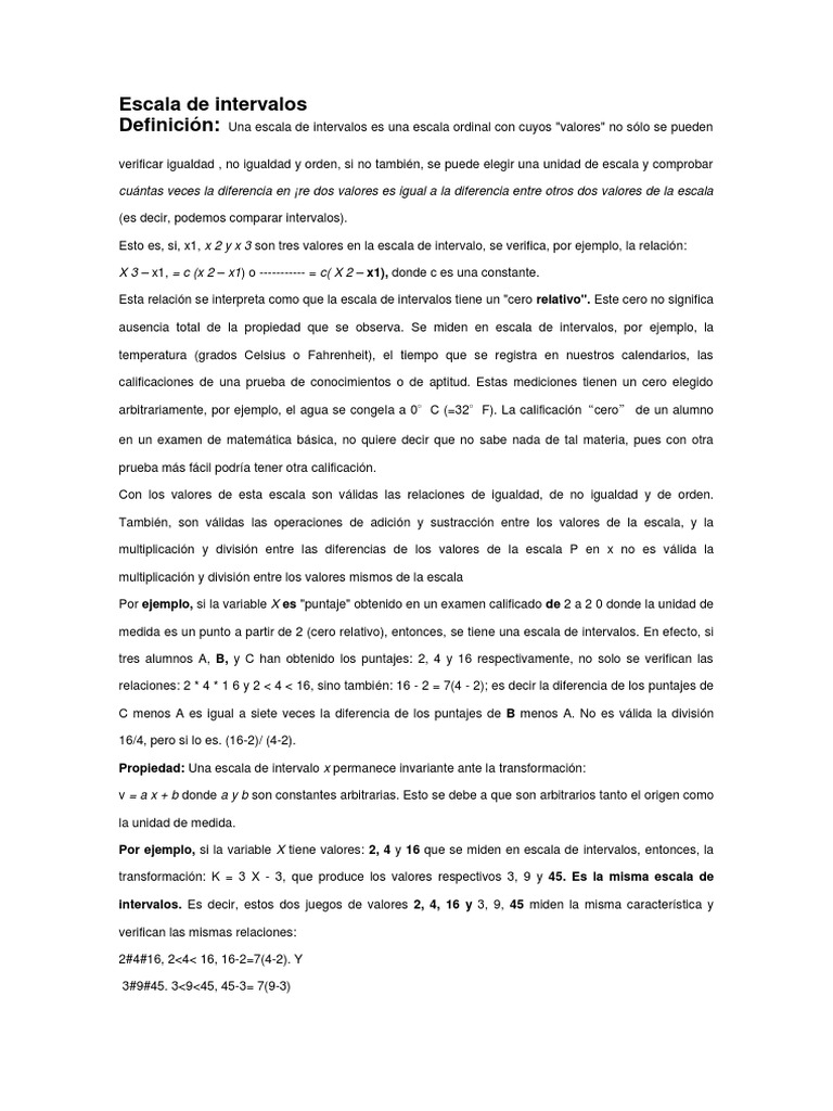 Escala de Intervalos | Longitud | Medición