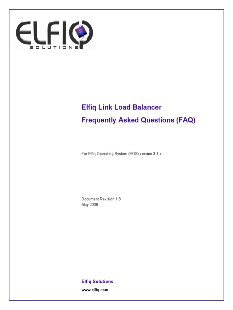 Elfiq Link Load Balancer Frequently Asked Questions (FAQ) | PDF | Load ...