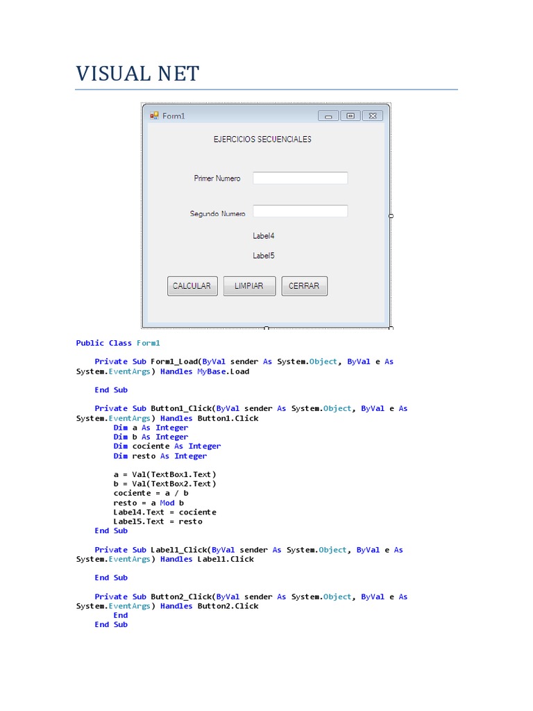 Visual Net: Form1 Object Eventargs | PDF | Foot (Unit) | Scientific Observation