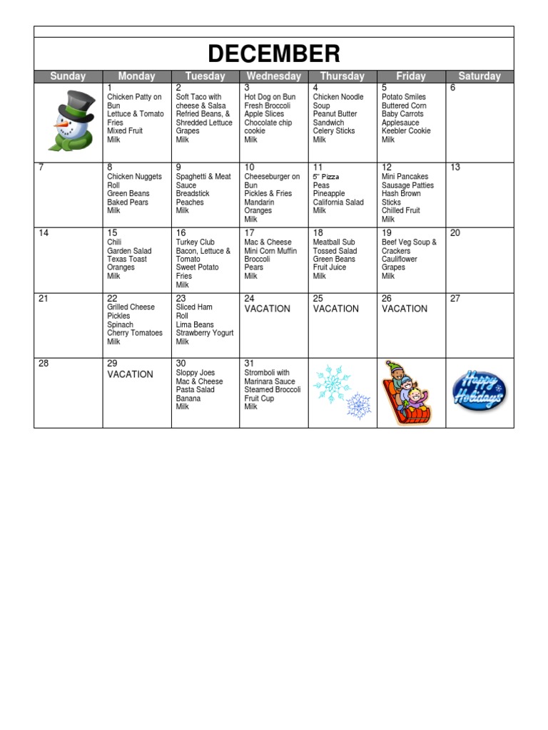 December Calendar | PDF