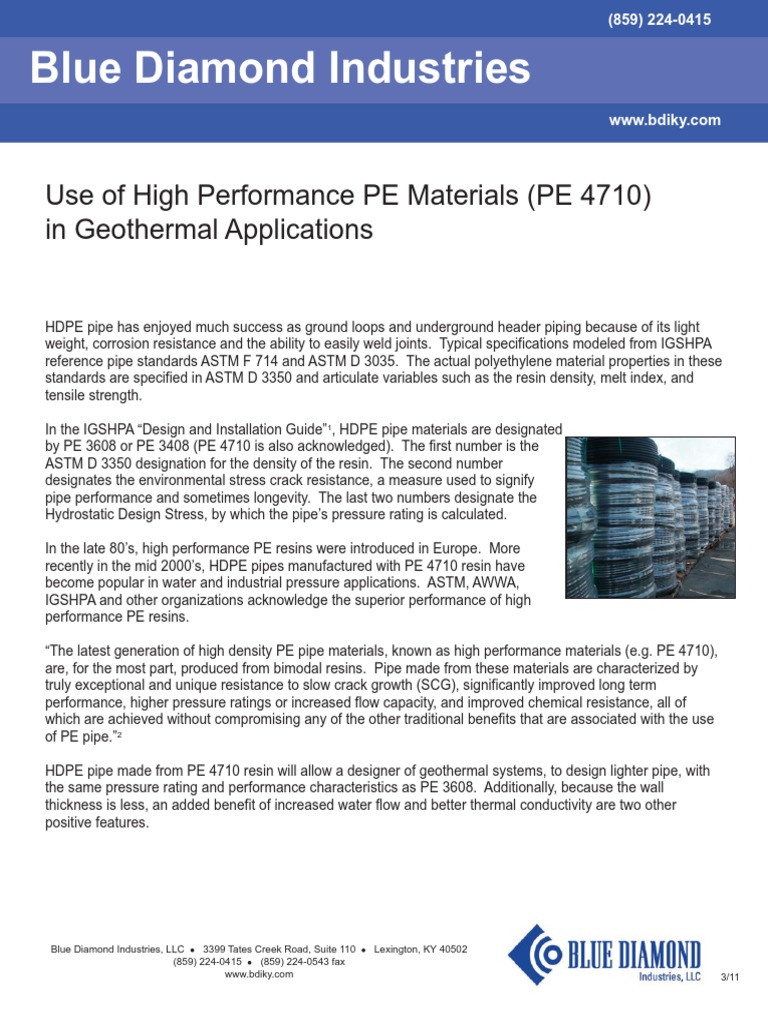 PE 4710 Tech Note PDF | PDF | Polyethylene | Pipe (Fluid Conveyance)