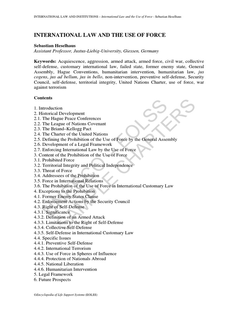 International Law Use Of Force PDF
