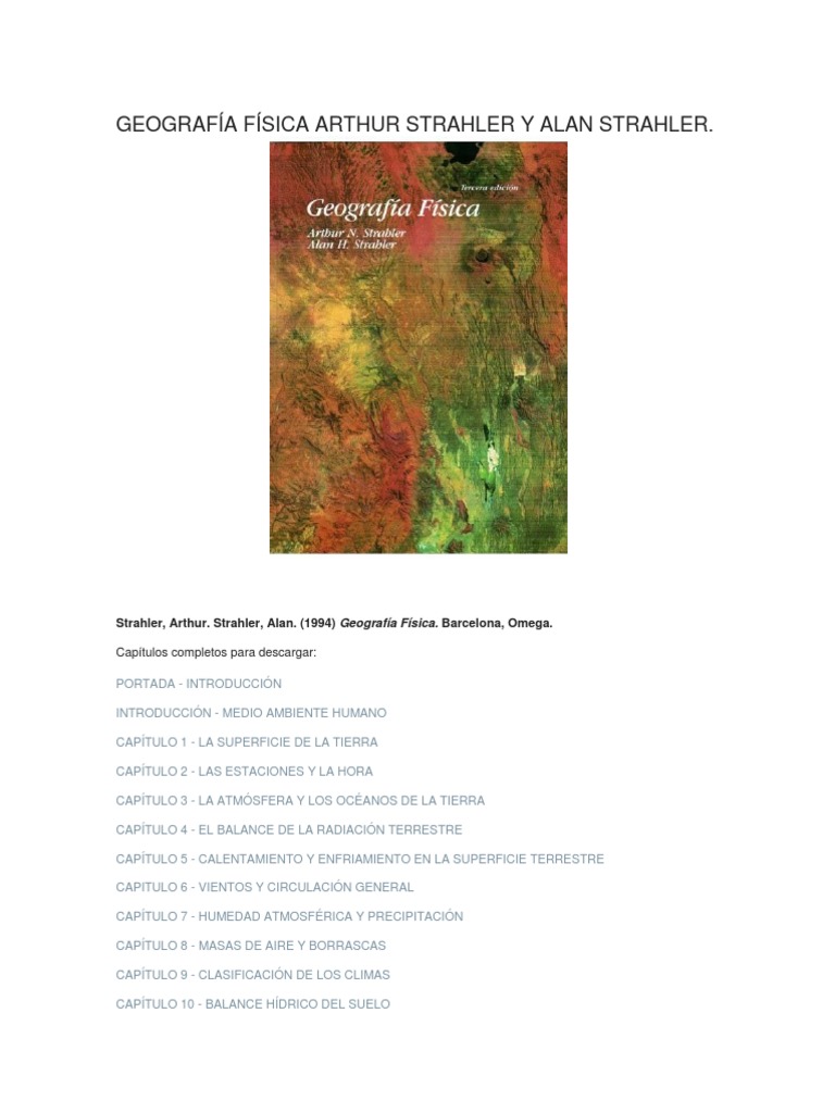 Geografía Física Arthur Strahler y Alan Strahler | PDF | Ciencias ...