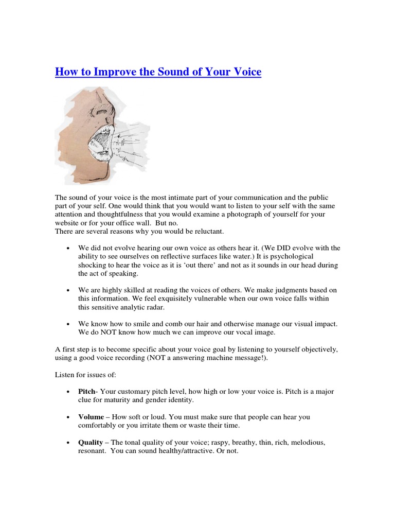 How To Improve The Sound of Your Voice | PDF | Singing | Speech
