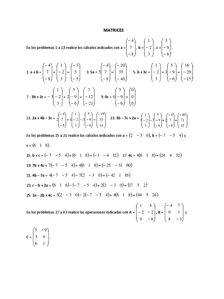 Matrices | Álgebra | Álgebra lineal | Prueba gratuita de 30 días | Scribd