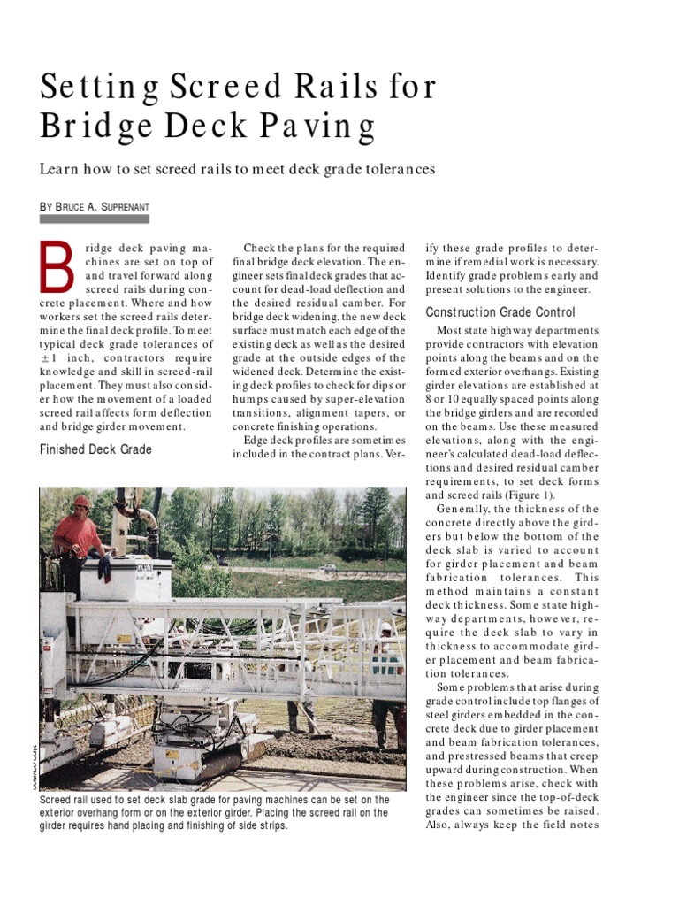Setting Screed Rails For Bridge Deck Paving - tcm45-342826 | PDF | Beam ...
