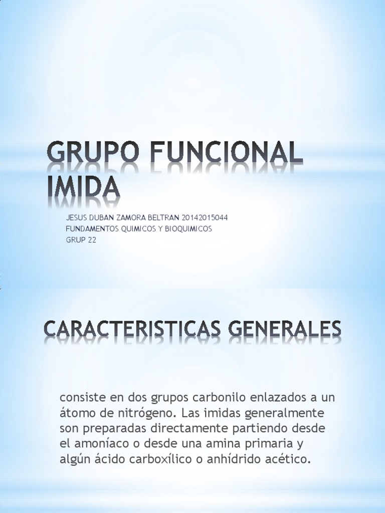 Grupo Funcional Imida | PDF | Oxígeno | Ácido