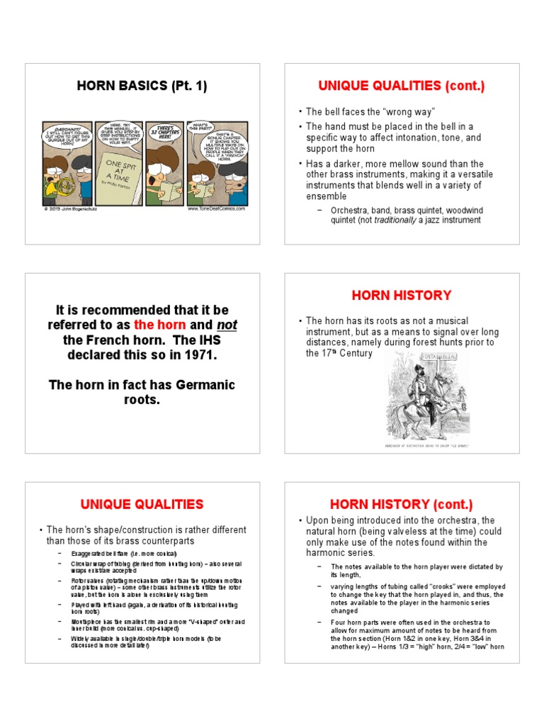 Horn Basics 1 | PDF | French Horn | Brass Instruments