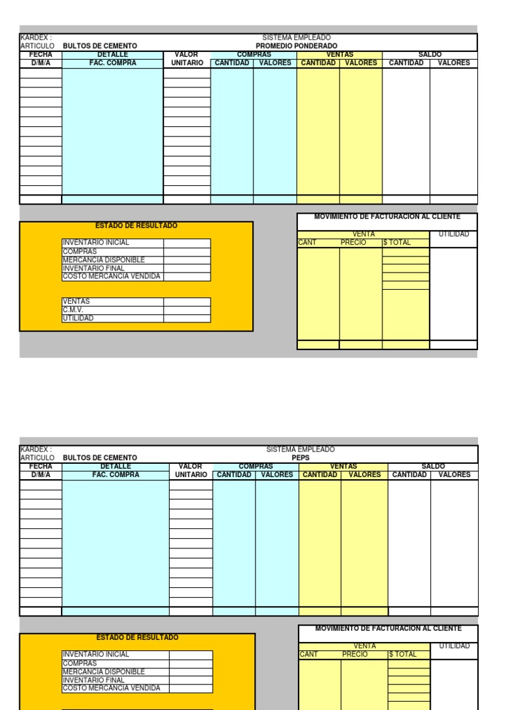 Modelo Kardex Formato | PDF