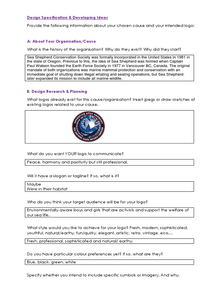 Design Specification Developing Ideas | PDF