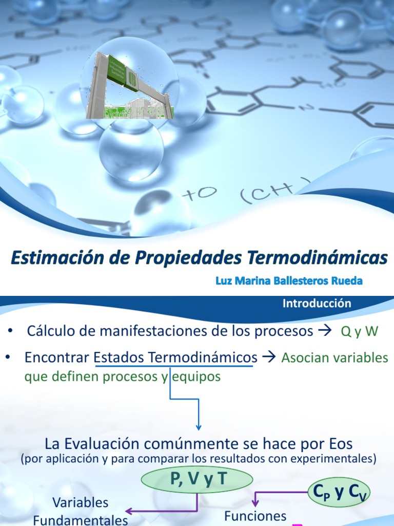 Estimación de Propiedades Termodinámicas | Enlace químico | Entalpía