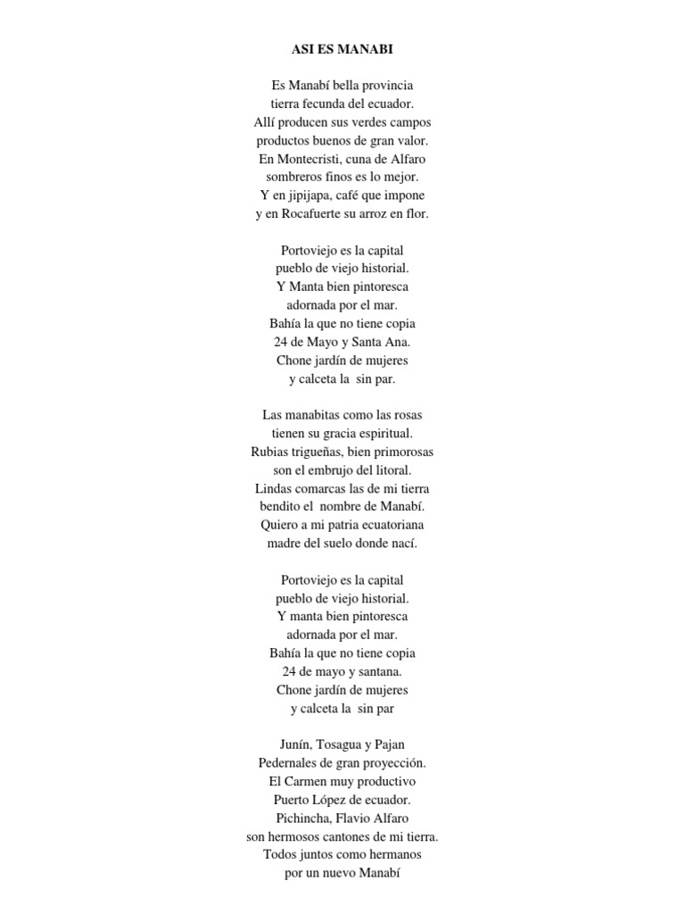 Asi Es Manabi LETRA