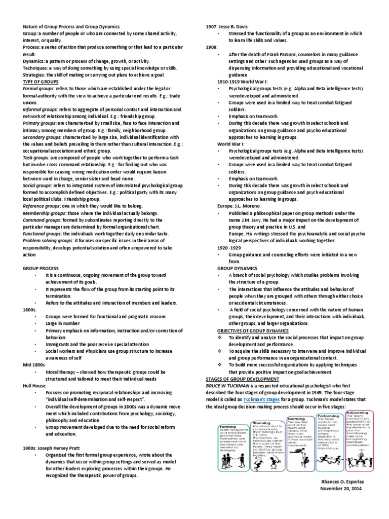 Handouts GROUP DYNAMICS & PROCESS | Download Free PDF | Social Group ...