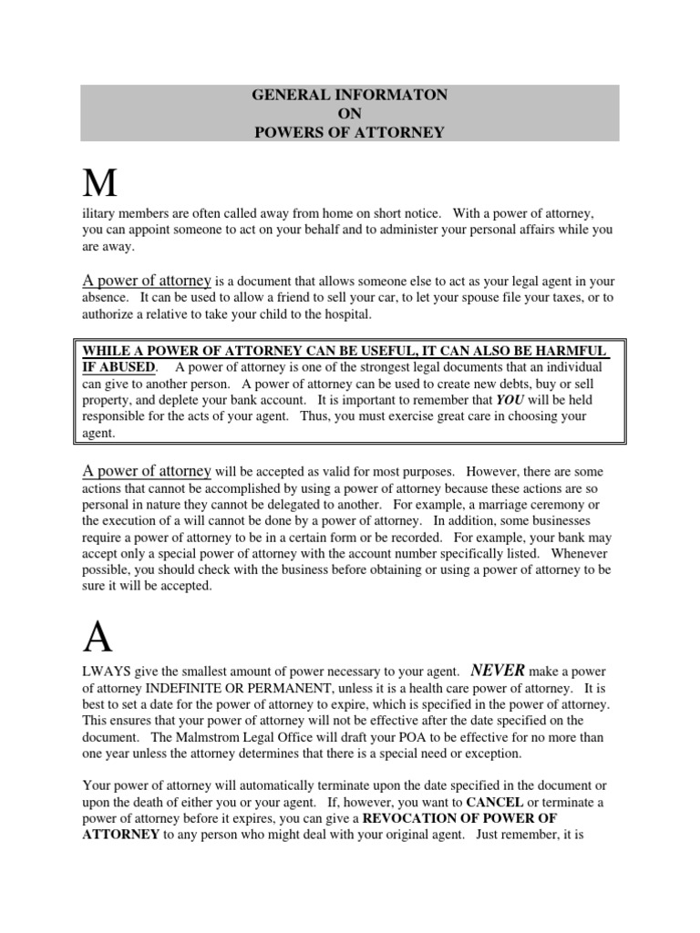 Power of Attorney | PDF | Power Of Attorney | Civil Law (Legal System)