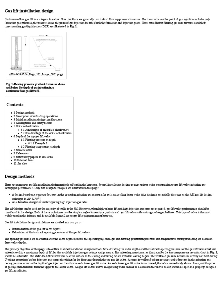 Gas Lift Installation Design | PDF | Lift (Force) | Pressure