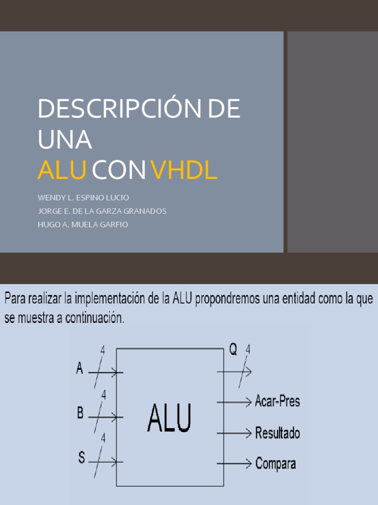 ALU en VHDL | PDF