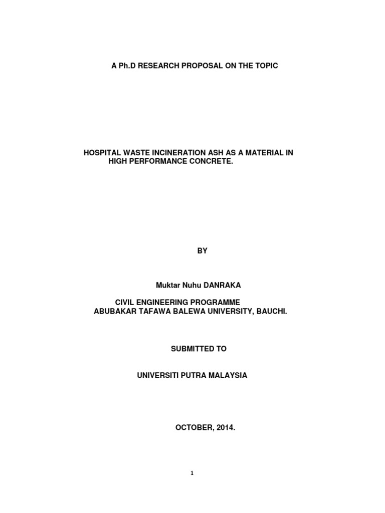 Sample of PHD Proposal | PDF | Concrete | Cement