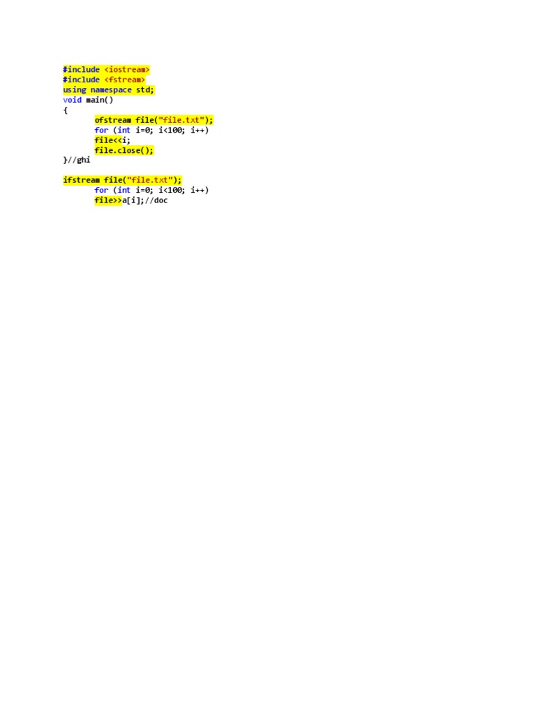 STD Main (Ofstream File (I 0 I A (I) //doc | PDF