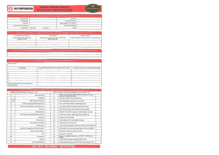 JGC Corporation: Barzan Onshore Project Total Safety Task Instructio ...