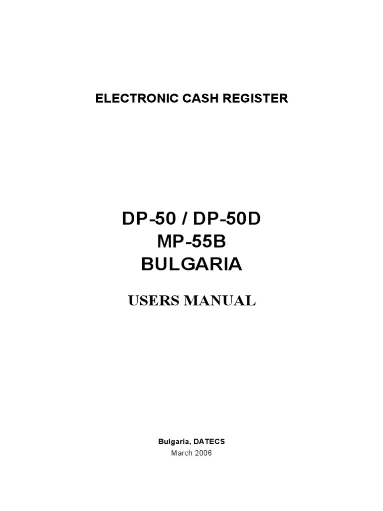 Manual Datecs DP-50 DP-50D MP-55B | PDF | Receipt | Payments