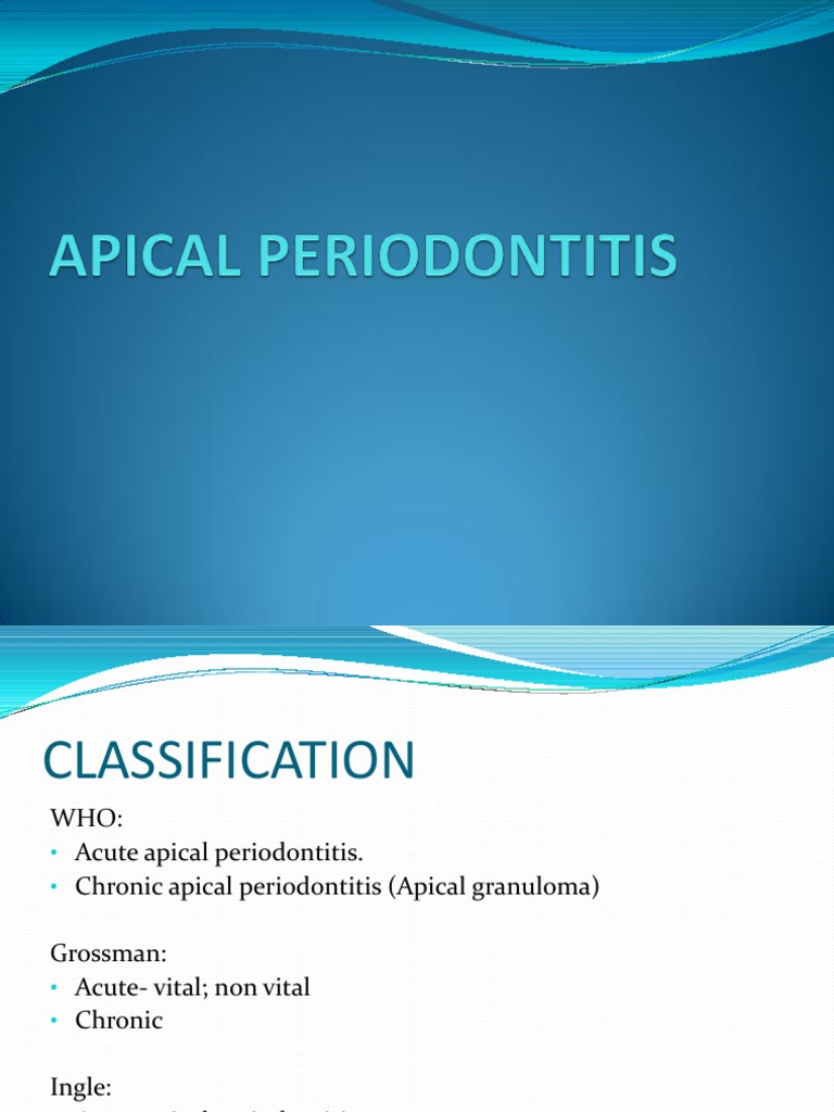 Apical Periodontitis Classification | PDF | Inflammation | Mouth