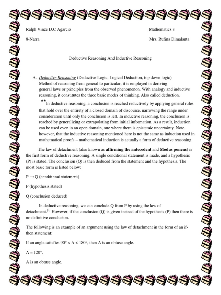 Math Reasoning for 8th Graders | PDF | Deductive Reasoning | Inductive ...