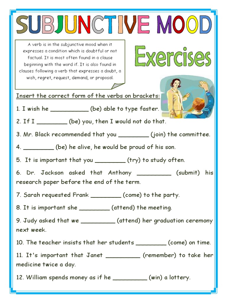 Subjunctive Mood Exercise | PDF