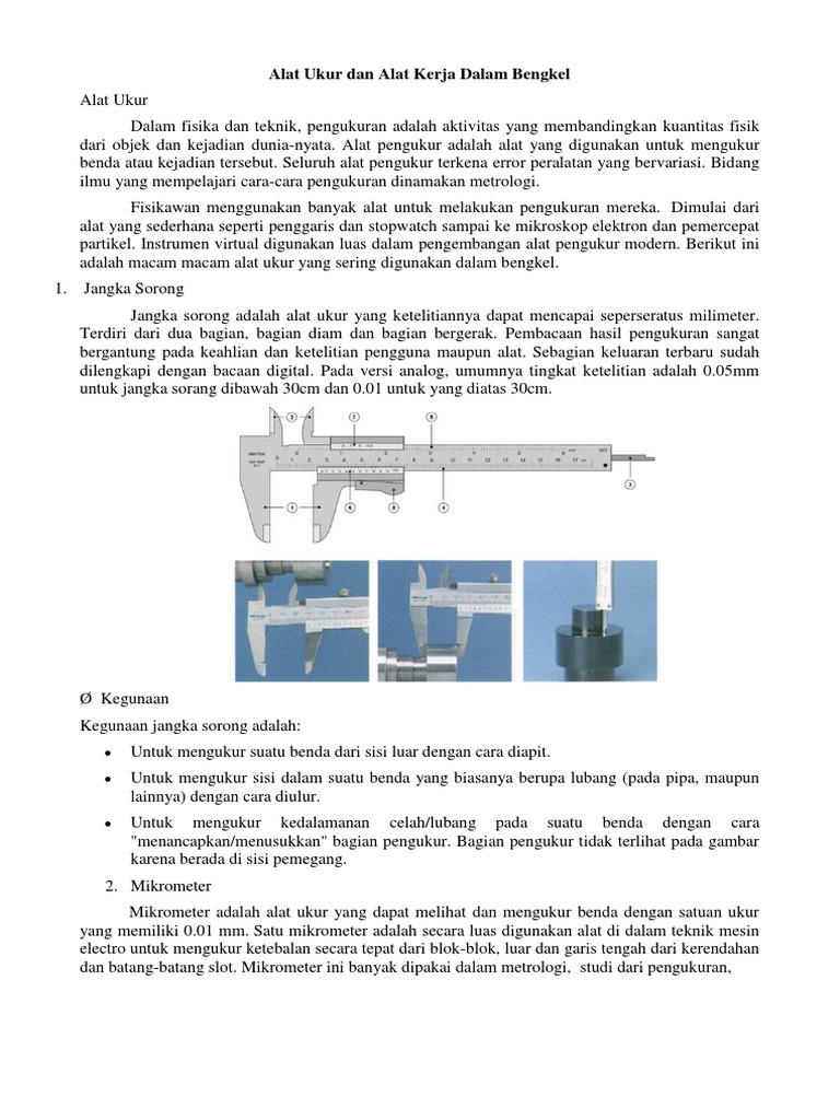 Alat Ukur Dan Alat Kerja Dalam Bengkel | PDF | Komputer