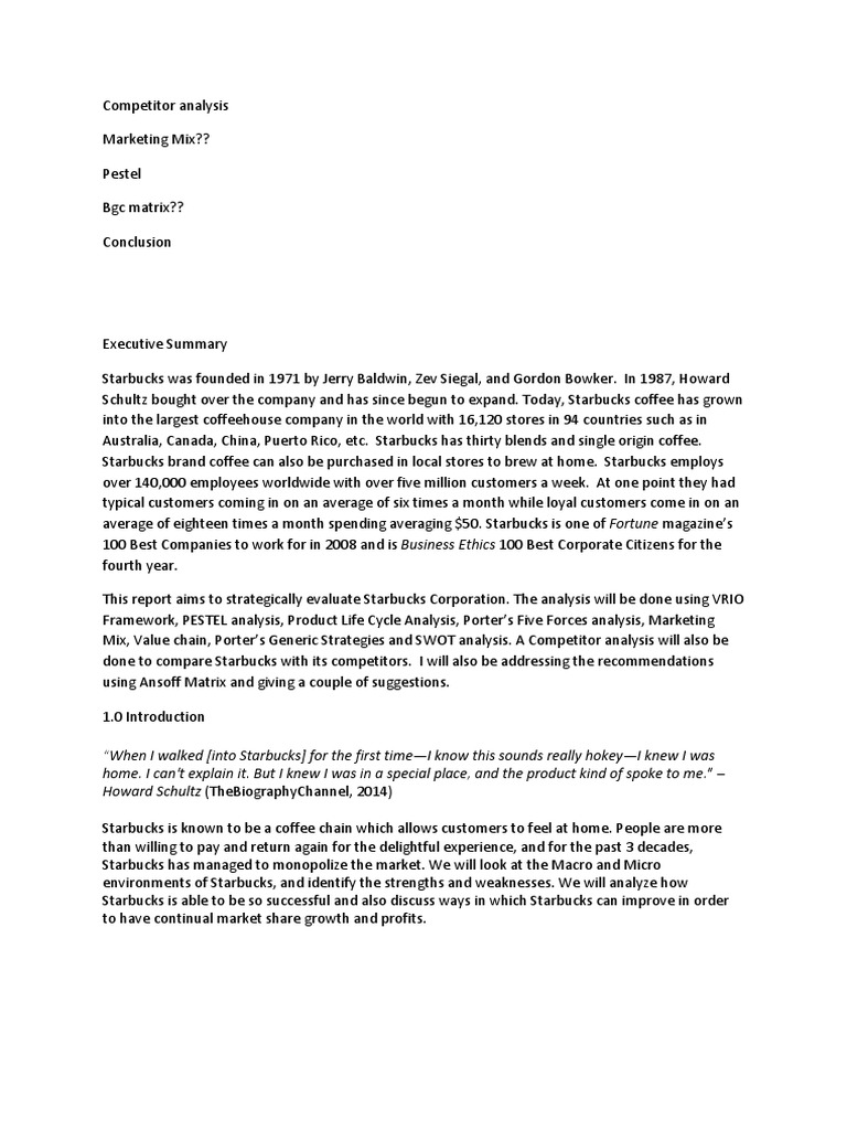 An Analysis of Starbucks' Strategic Development | PDF | Starbucks | Coffee
