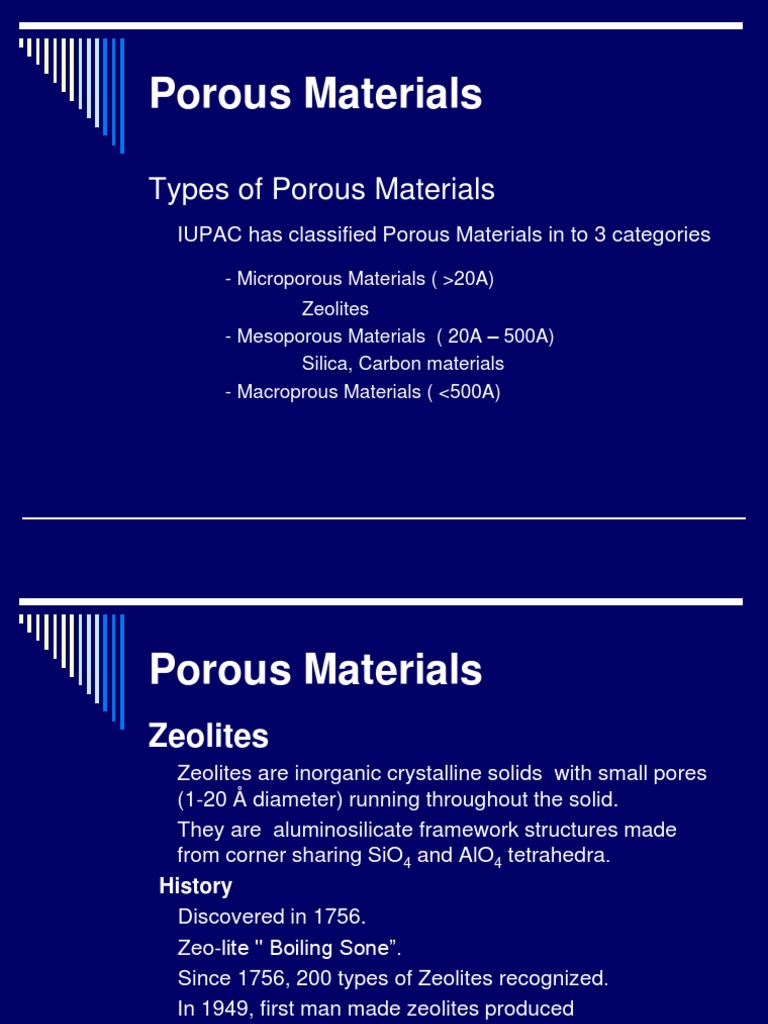 Porous Materials | PDF | Zeolite | Physical Chemistry