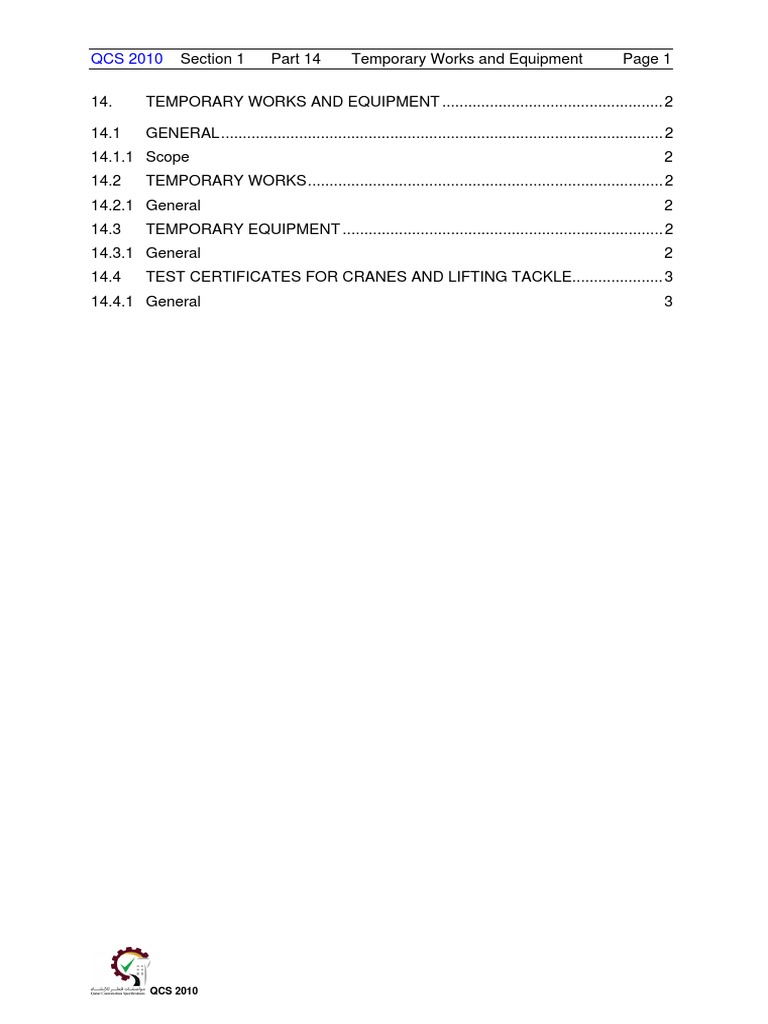 Temporary Works and Equipment Guidelines | PDF | General Contractor ...