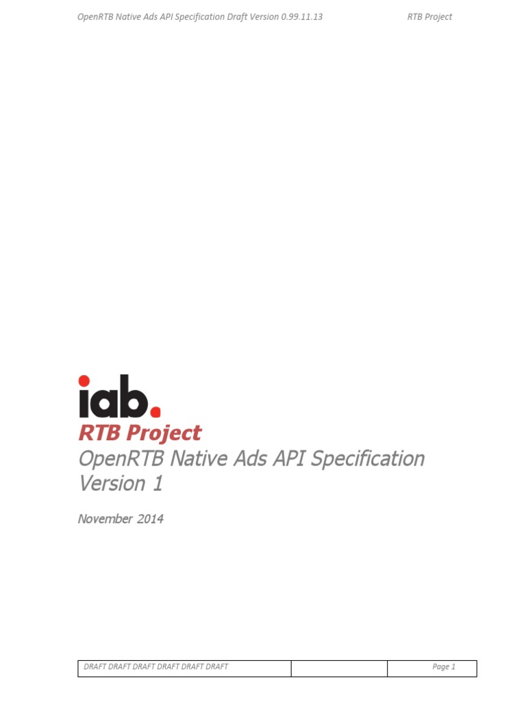 OpenRTB Native Ads Specification Draft 13 November | PDF | Json | Data Type