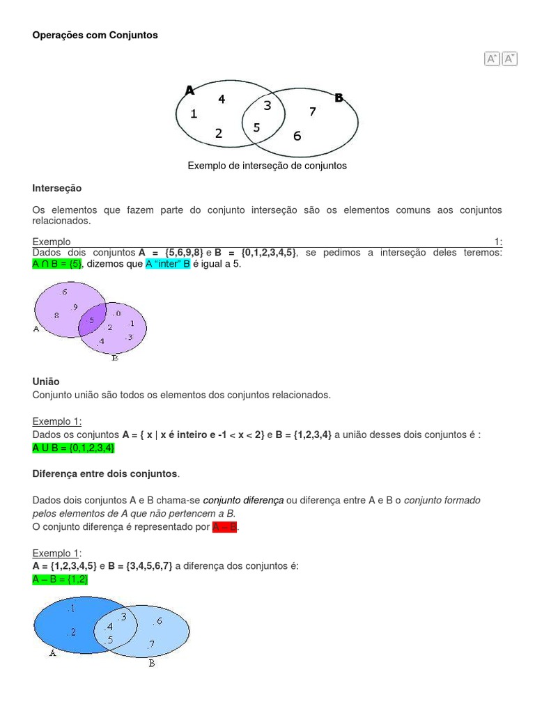Operações Com Conjuntos | PDF