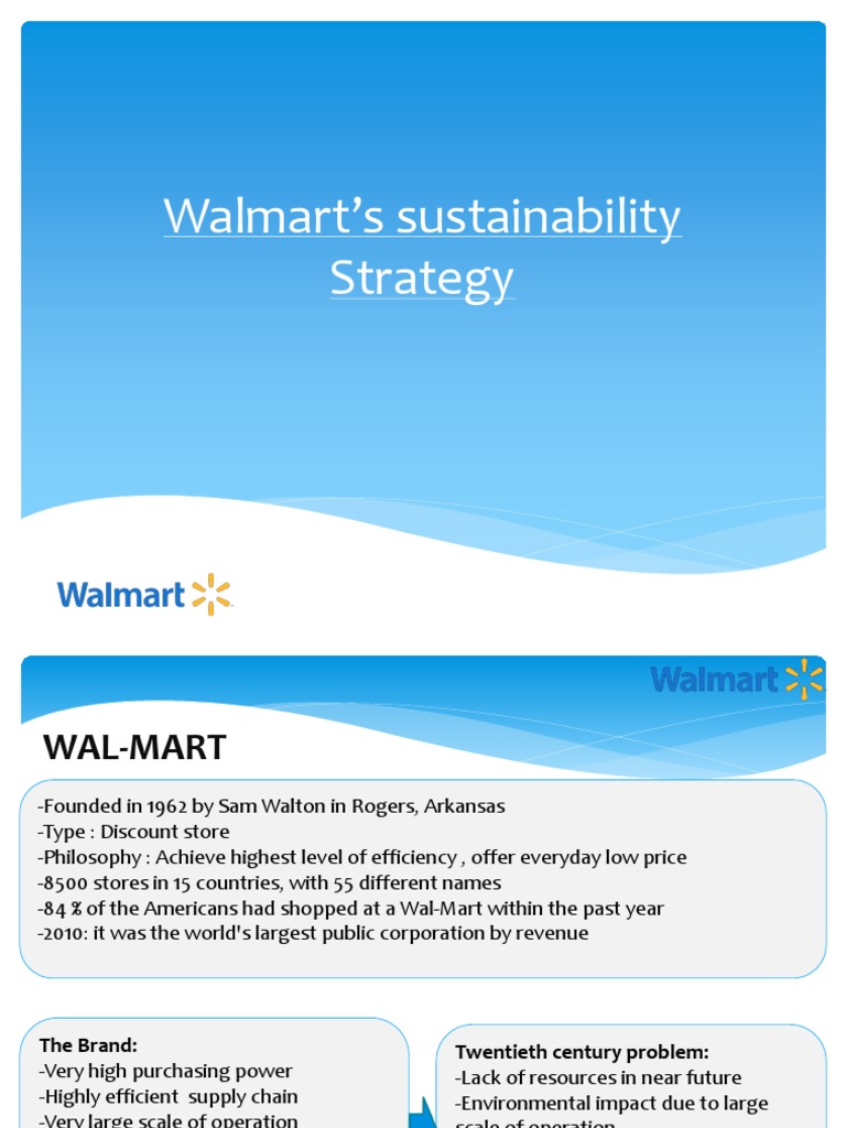 Walmart's Sustainability Strategy Overview | PDF | Walmart | Sustainability