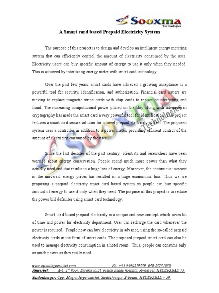 Smart Card Prepaid Electricity System | PDF | Smart Card | Microcontroller