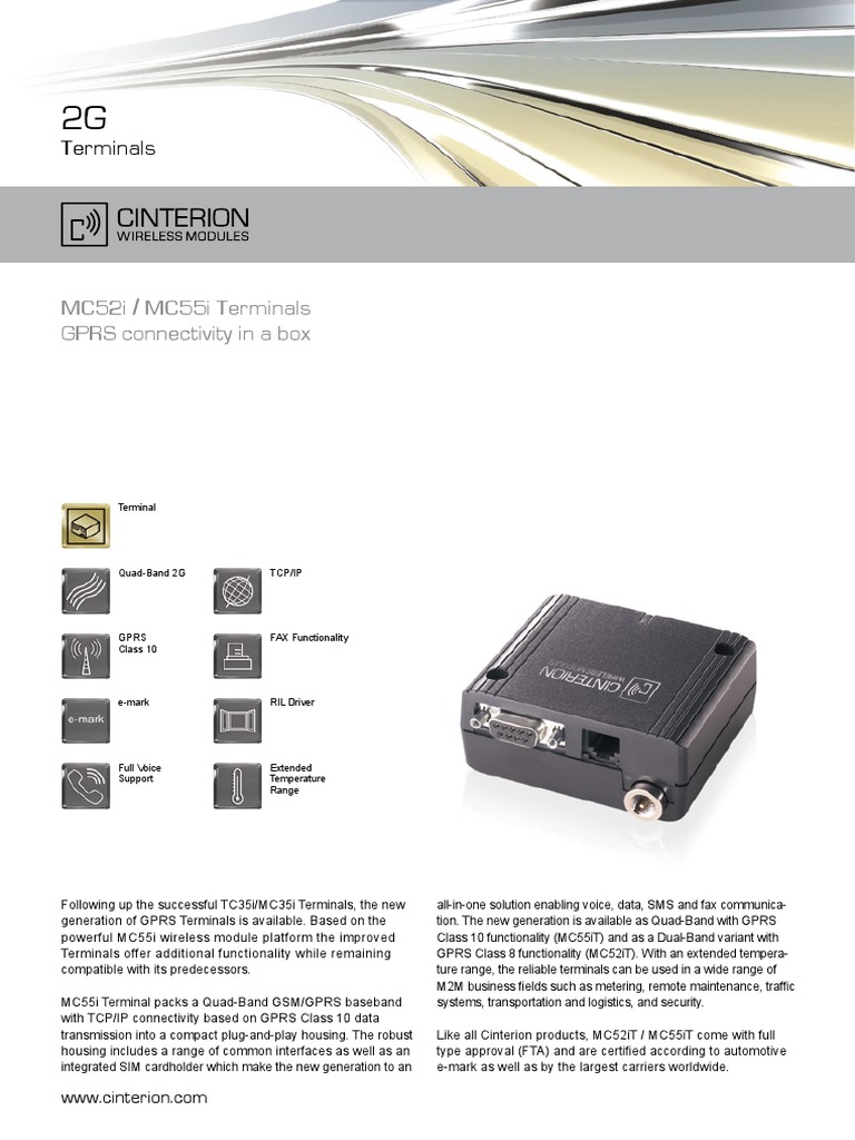Cinterion MC55i | PDF | General Packet Radio Service | Gsm