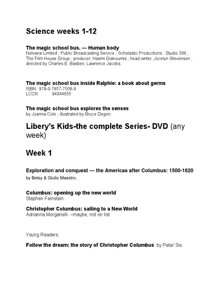 Classical Conversations Cycle 2 Book List | PDF | Lewis And Clark ...