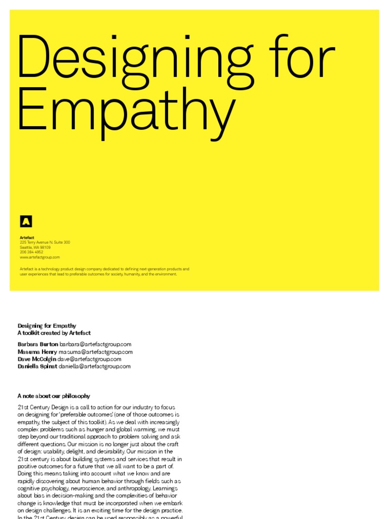 Designing For Empathy Toolkit | PDF | Empathy | Design