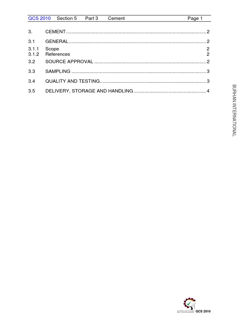 Part 03 Cement PDF | PDF | Specification (Technical Standard) | Cement