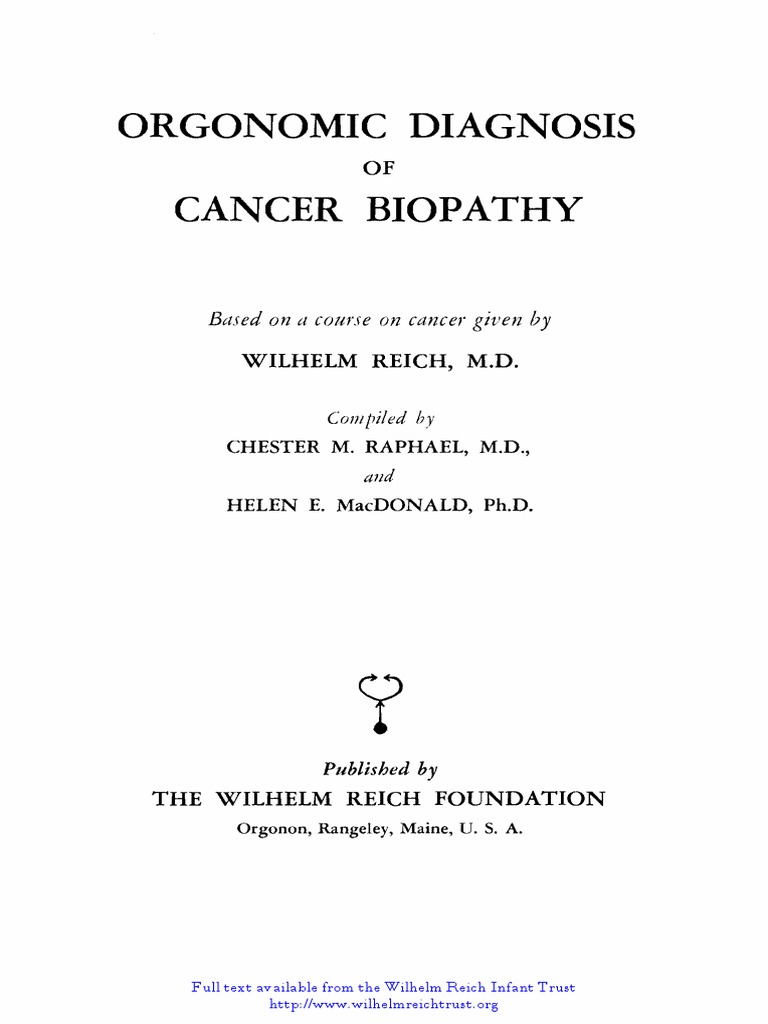 Orgonomic Diagnosis of Cancer Biopathy | PDF | Wilhelm Reich | Red ...