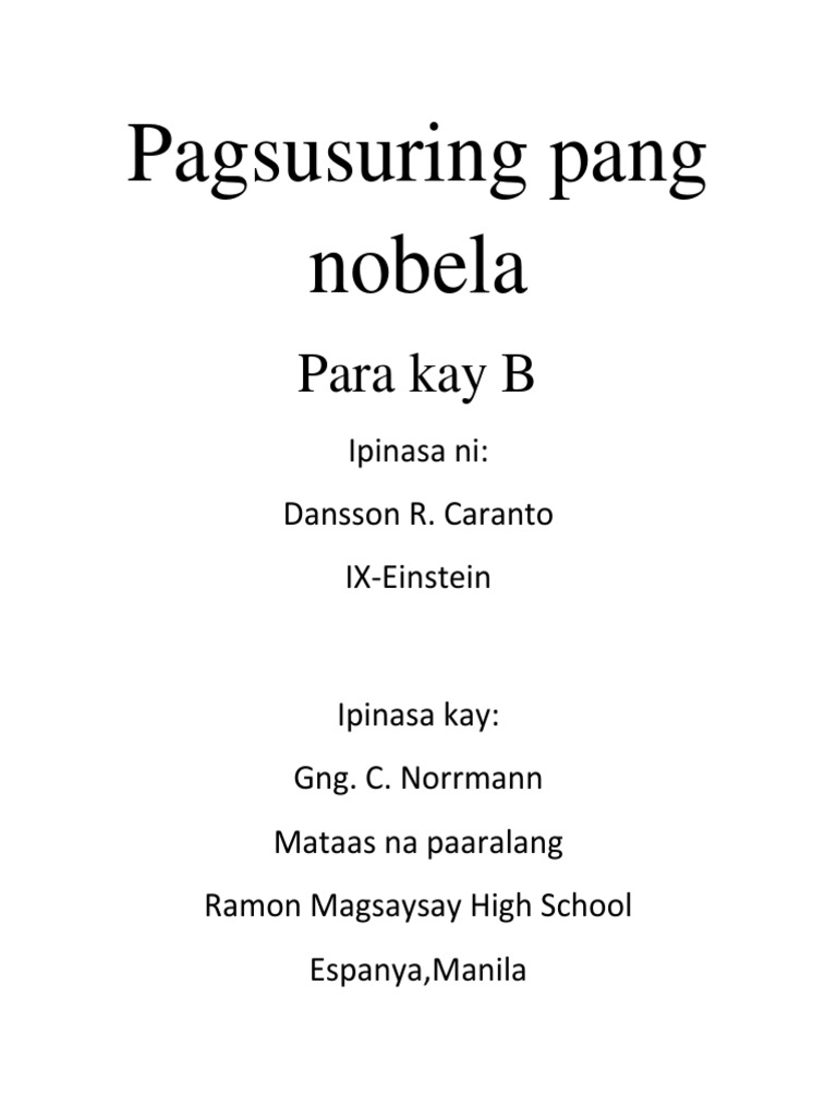 Pagsusuri "Para Kay B" | PDF